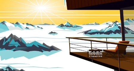 Chamonix Ete/Hiver by Charlie Adam : Bungalow Graphics, buy Art Prints ...